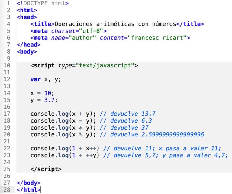 Tipos de variables en Javascript