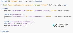 Eliminar el comportamiento por defecto de un elemento html | @Francesc Ricart